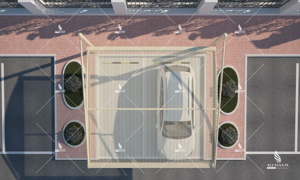 ALUMINIUM ARCH SHADE CAR PARKING SHADE - ALBASSAM Tents & Structural ...
