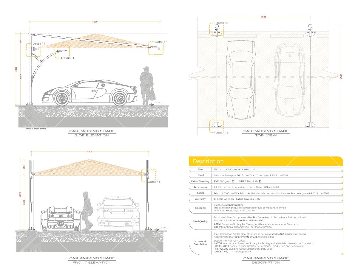 HIERARCHICAL SHADE PIPE HALF COLUMN - ALBASSAM Tents & Structural ...